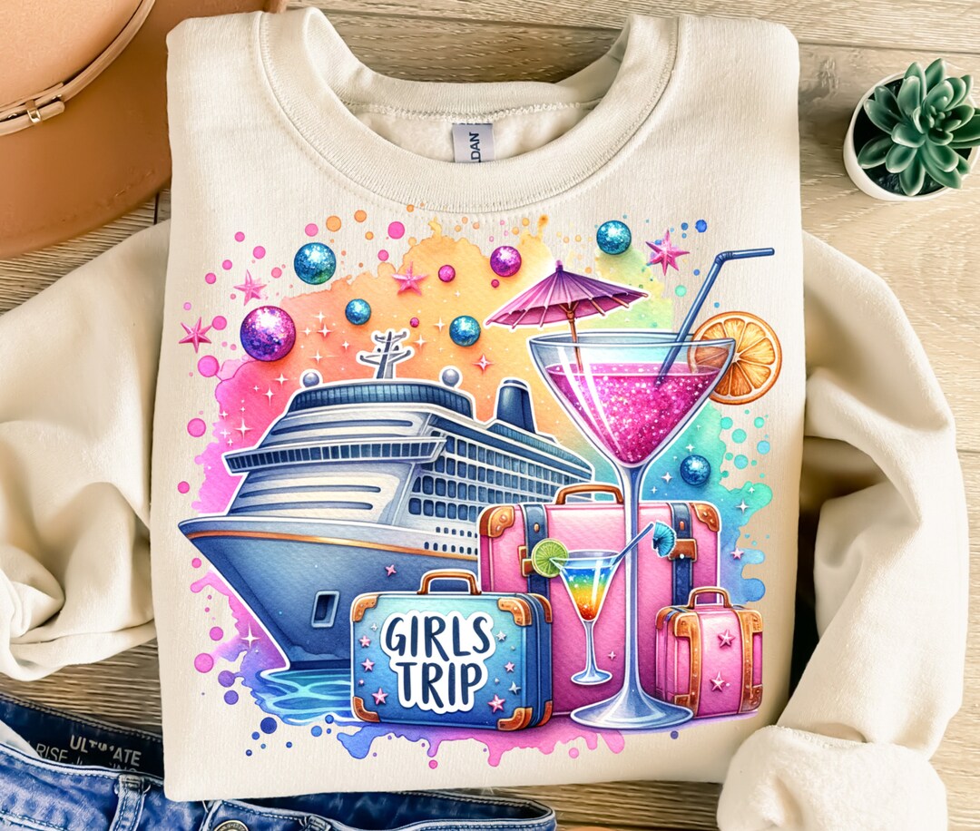 Girls Trip Png, Sublimation Design, Colorful Cruise Clipart, Ship ...