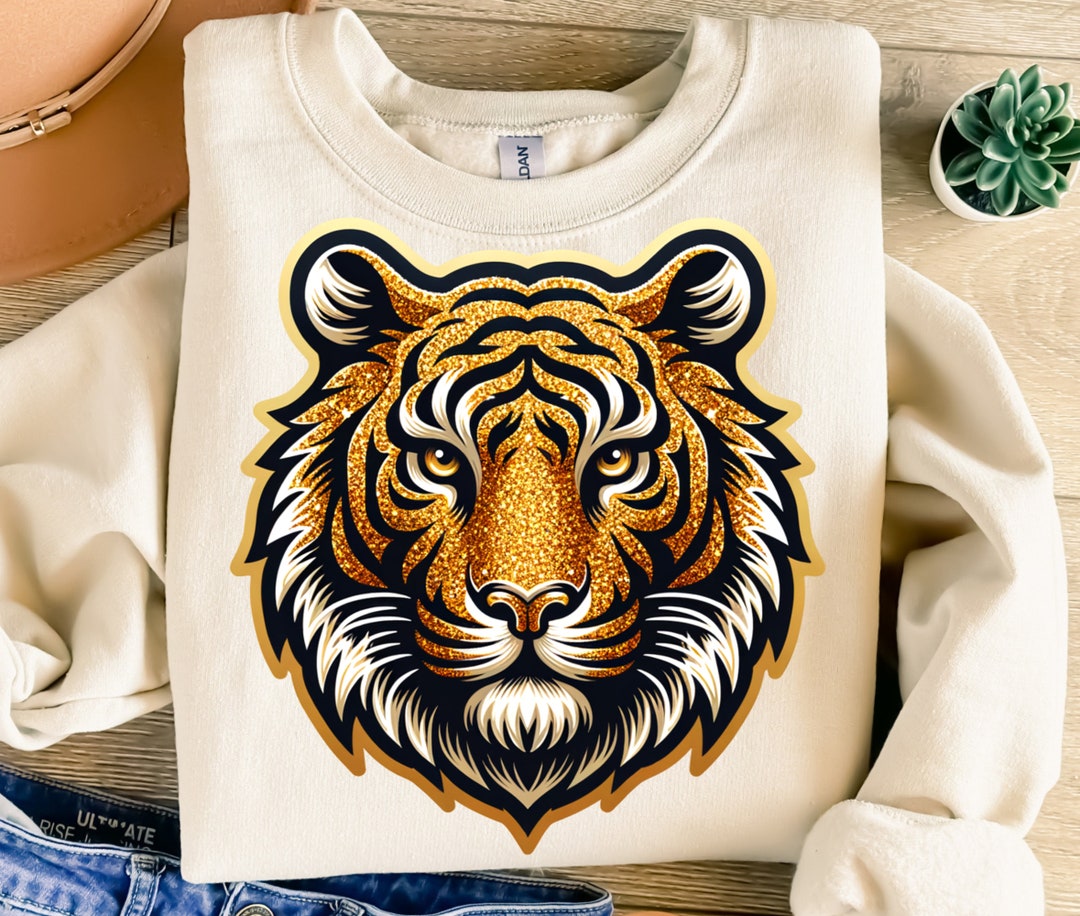 Sparkly Tiger Png, Sublimation Design, Gold Tiger Png, Mascot Png ...