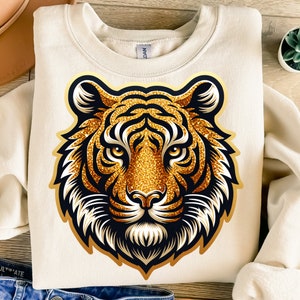 Sparkly Tiger Png, Sublimation Design, Gold Tiger Png, Mascot Png ...