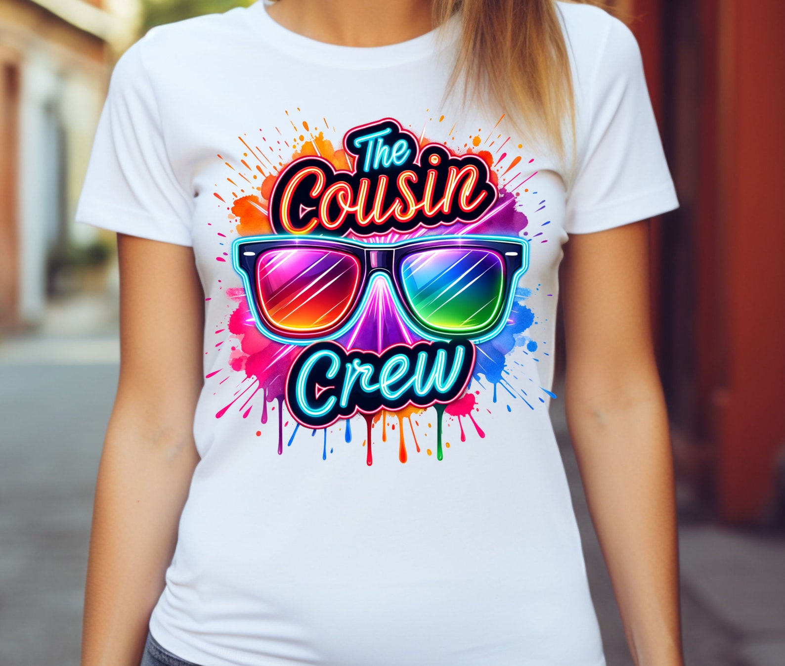 Cousin Crew Png, Sublimation Design, Colorful Neon Png, Kids ...