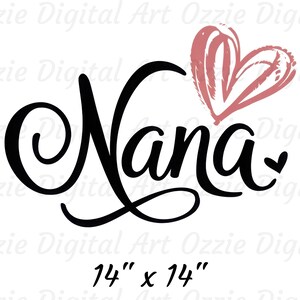 Nana Png, Sublimation Design, Grandma Png, Heart Png, Retro Png ...