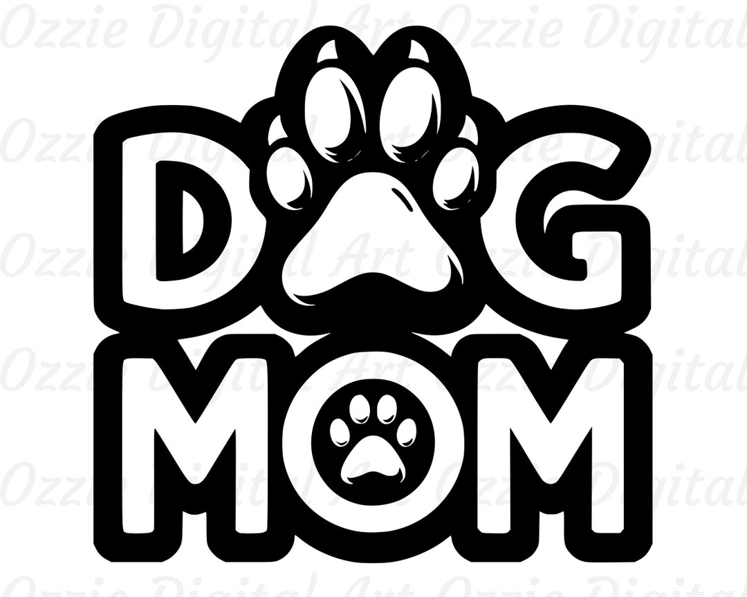 Dog Mom Svg & Png, Dog Clipart, Paw Vector Image, Puppy Paw Silhouette ...