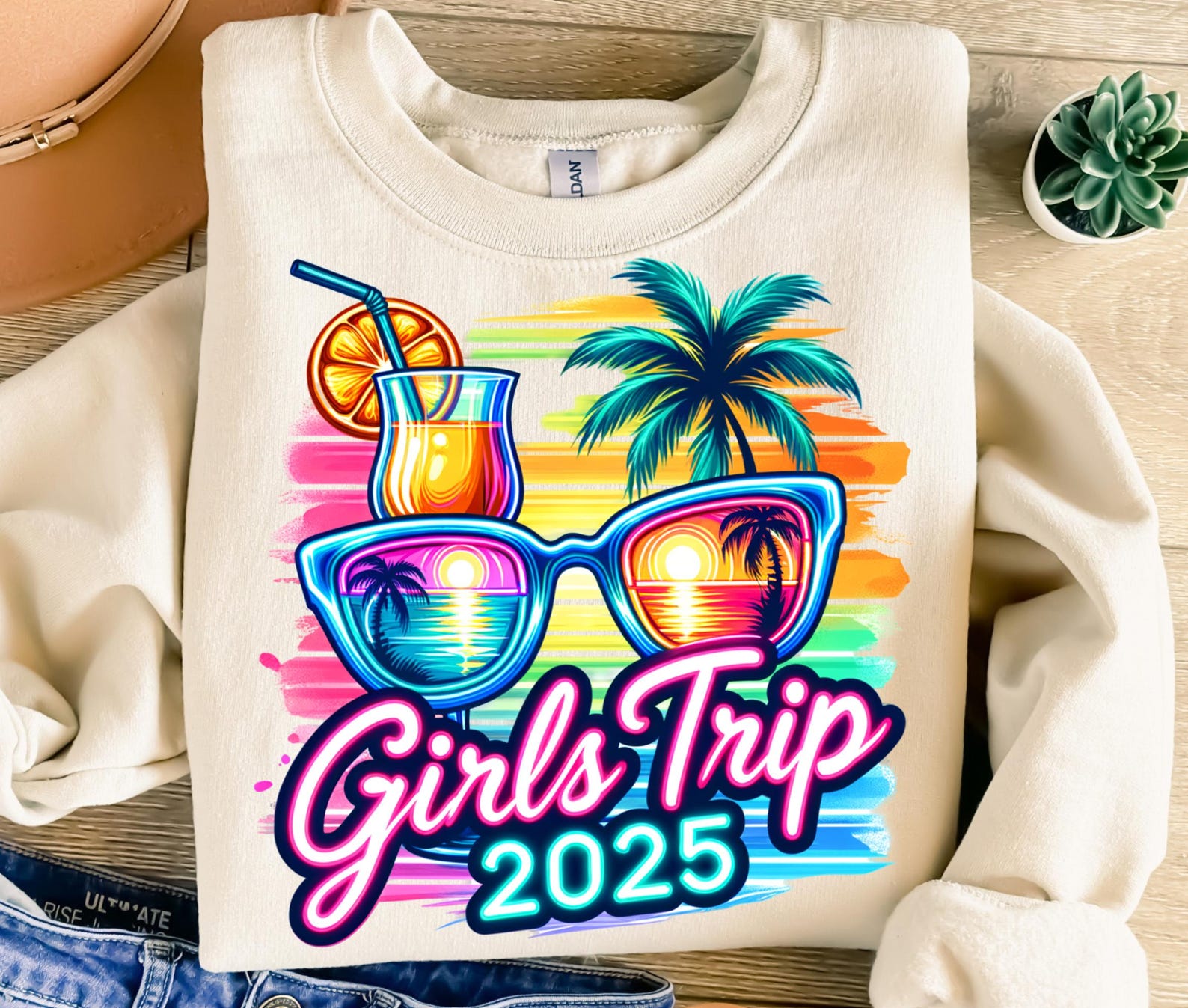 Girls Trip 2025 Png, Sublimation Design, Colorful Neon Png, Vacation ...
