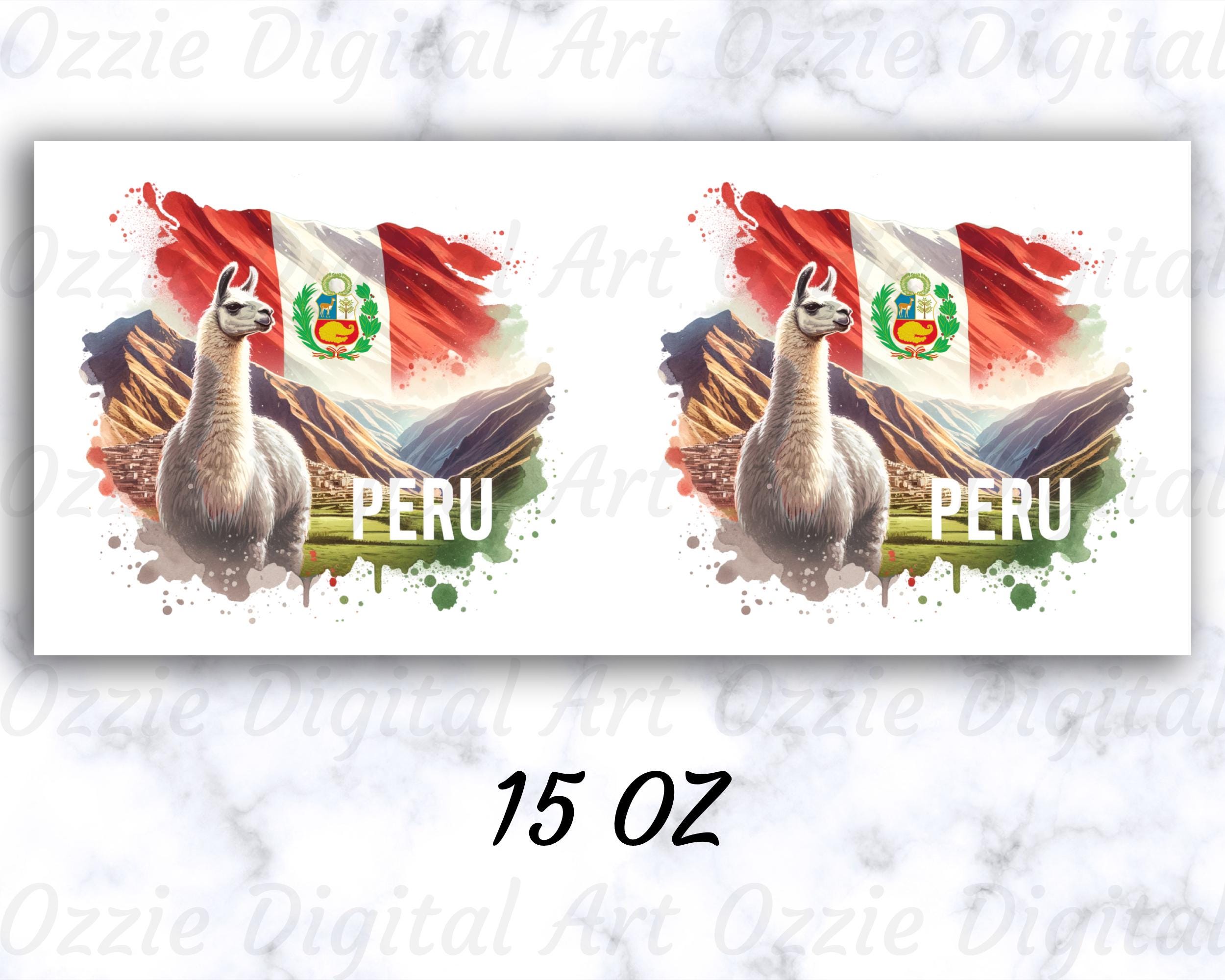 Peru Mug Wrap, 11oz & 15oz Mug Template, Llama Mug Sublimation Design ...