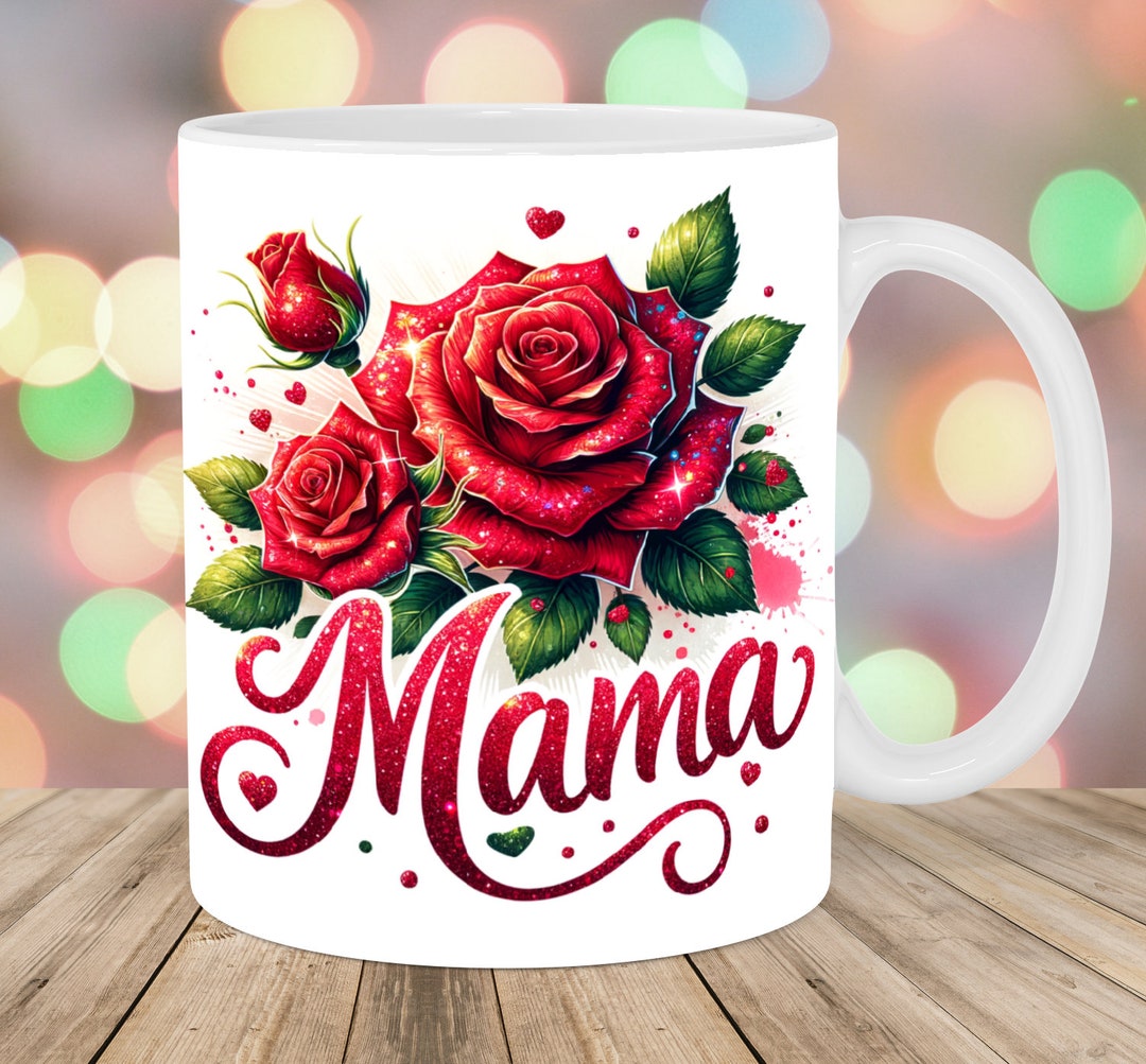 Mama Mug Wrap, 11oz and 15oz Mug Template, Mug Sublimation Design, Red ...