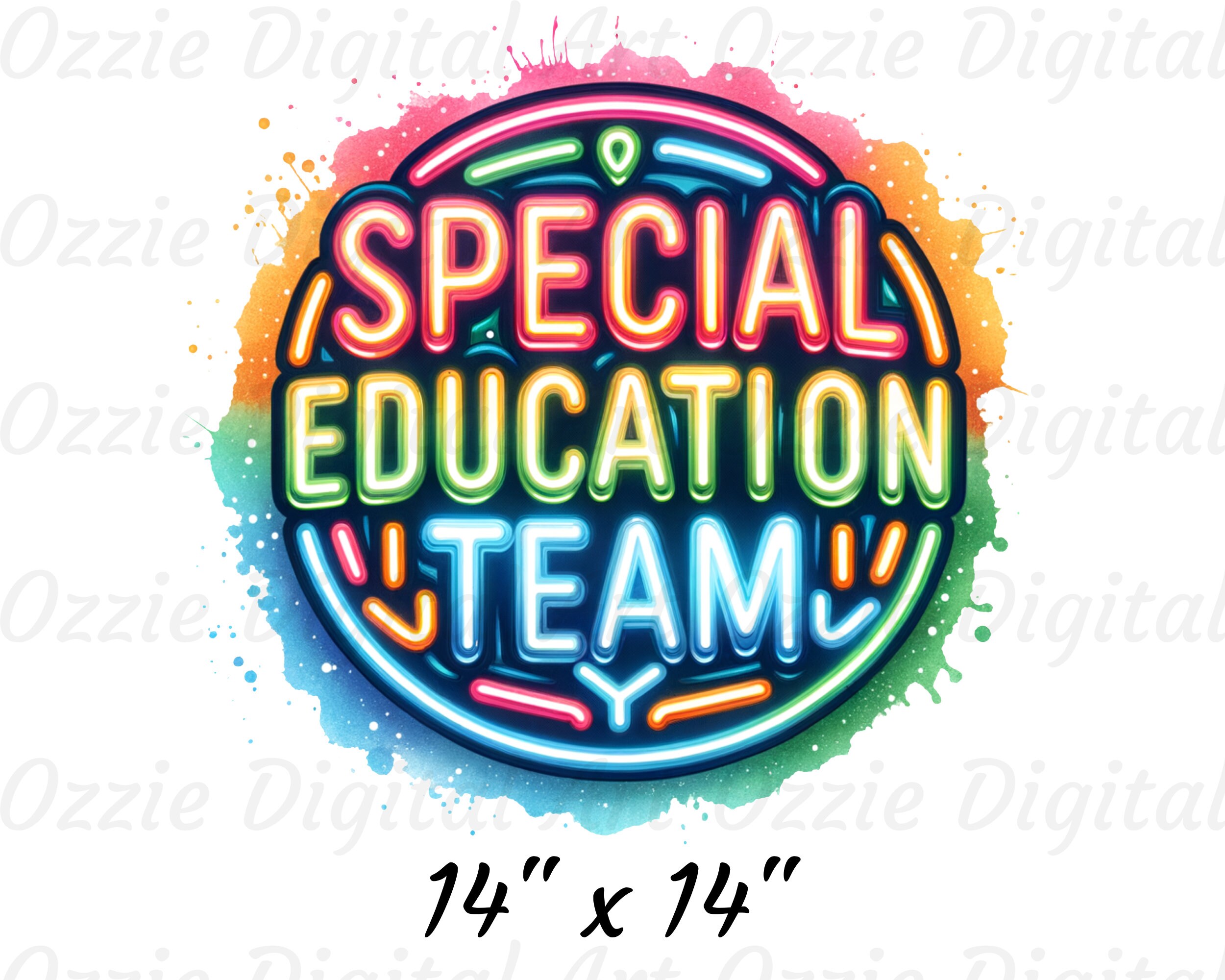 Special Education Team Png, Sublimation Design, Colorful Neon Png, Sped ...