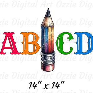 ABCD Png, Sublimation Design, Teacher Png, Pencil Png, School Png, Kids ...
