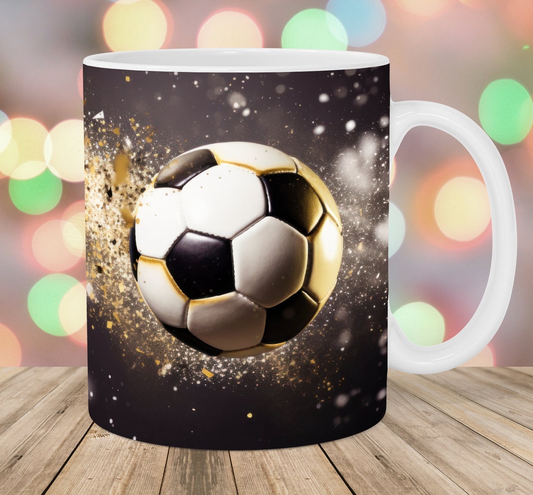 3D Soccer Ball Mug Wrap, 11oz & 15oz Mug Template, Mug Sublimation ...