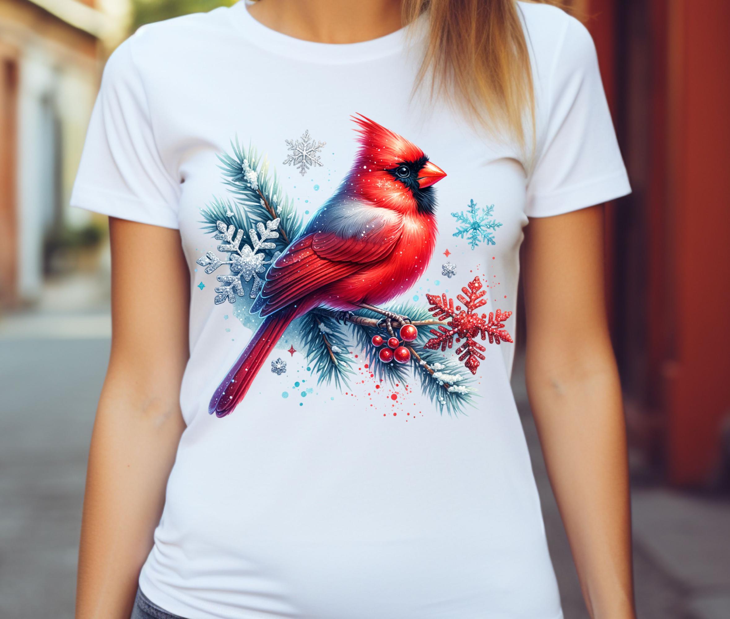 Red Cardinal Png, Sublimation Design, Winter Bird Png, Merry Christmas ...