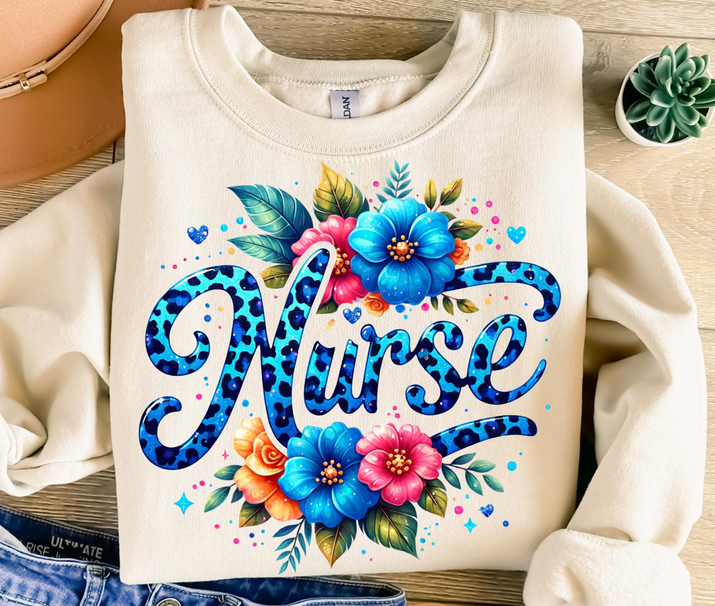 Leopard Nurse Png, Sublimation Design, Hospital Png, Flowers Png ...