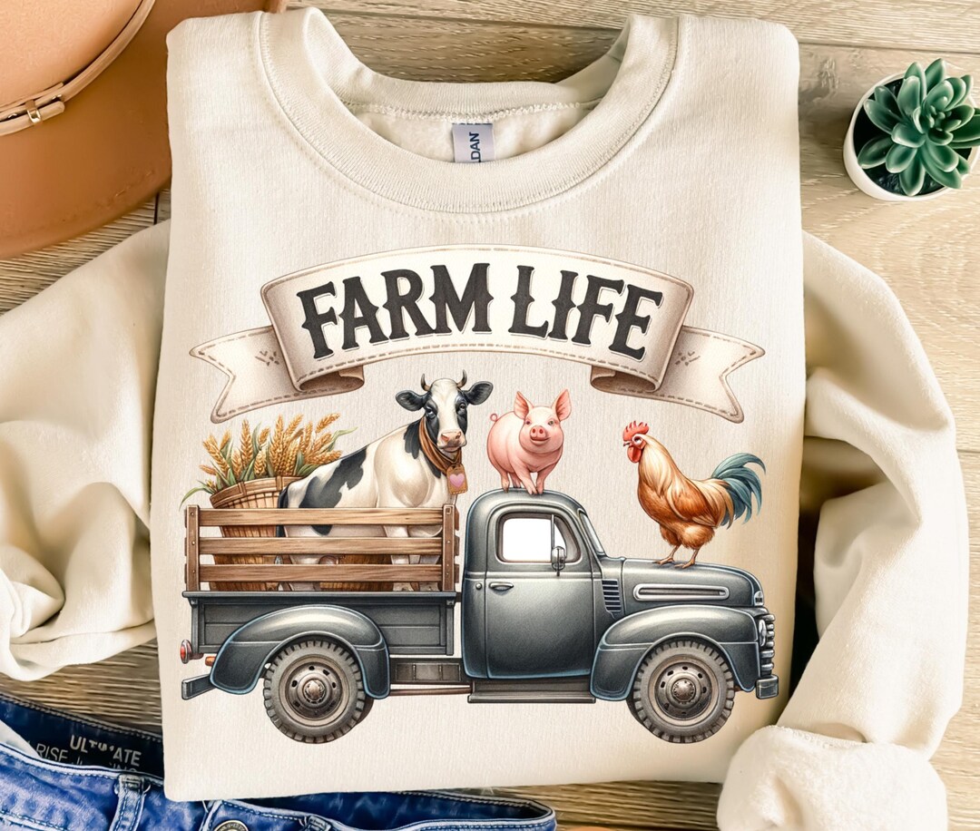 Farm Life Png, Sublimation Design, Farm Animals Png, Western Png, Cow ...