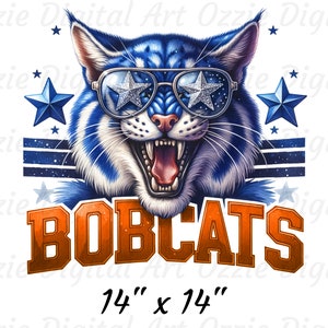 Bobcats Png, Sublimation Design, School Mascot Png, Blue Orange Png ...