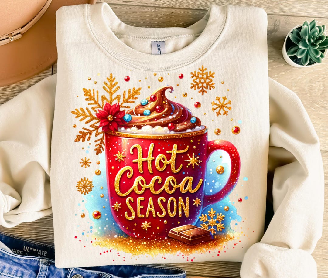 Hot Cocoa Season Png Sublimation Design Christmas Png Snowflake Png