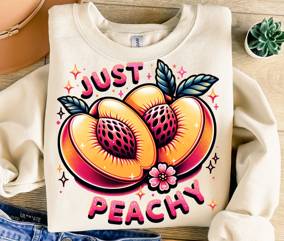Just Peachy Png, Sublimation Design, Peach Clipart, Retro Digital Image ...