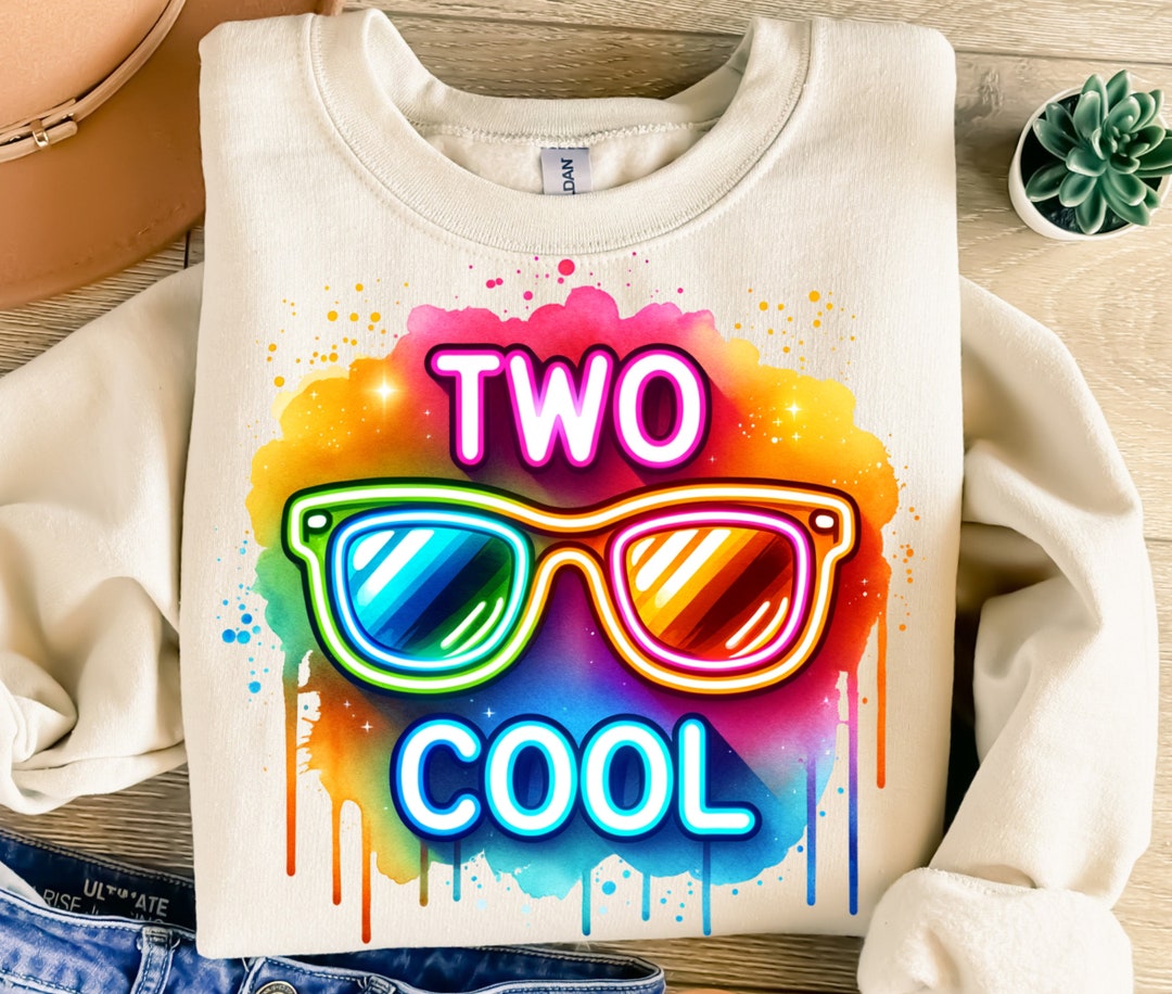 Two Cool Png, Sublimation Design, Colorful Neon Png, Kids Png, 2nd ...