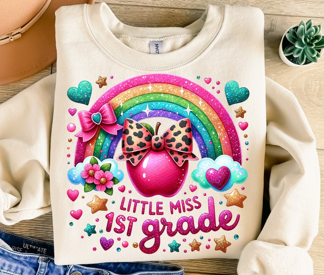 Little Miss First Grade Png, Sublimation Design, Back to School Png ...