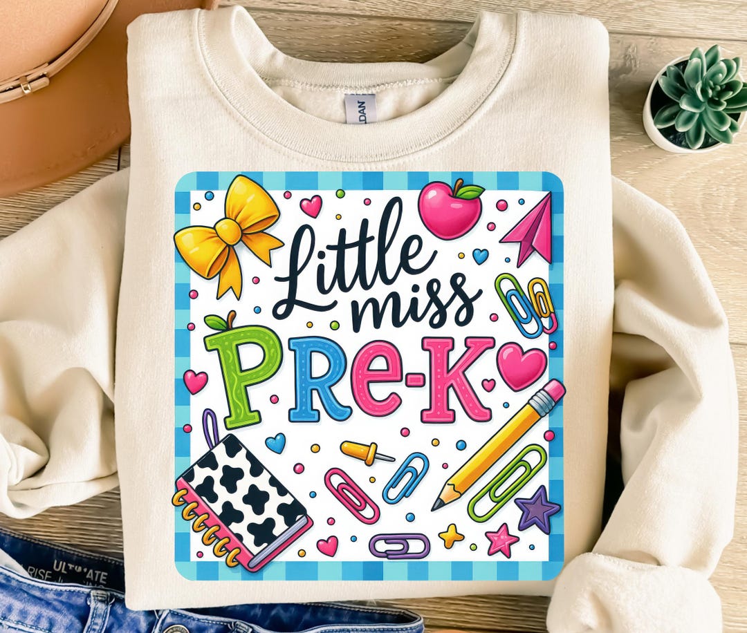Little Miss Pre-k Png, Sublimation Design, Pre-kindergarten Png, Kids ...
