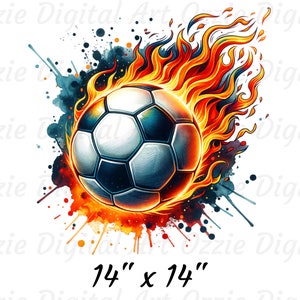 Flaming Soccer Ball Svg, Sublimation Design, Soccer Clipart, Flame ...