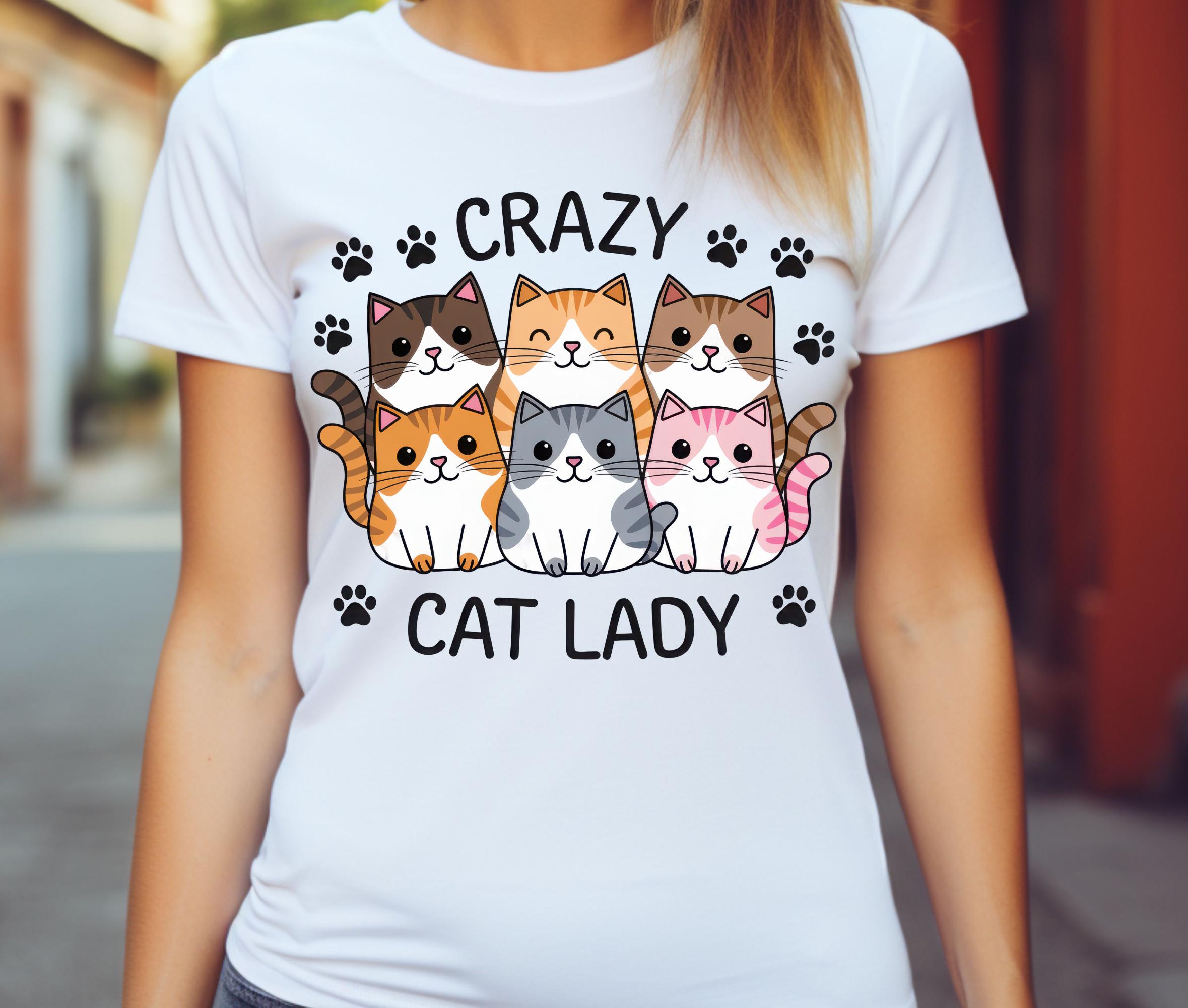Crazy Cat Lady Png, Sublimation Design, Funny Cats Png, Kitten Png, Cat ...