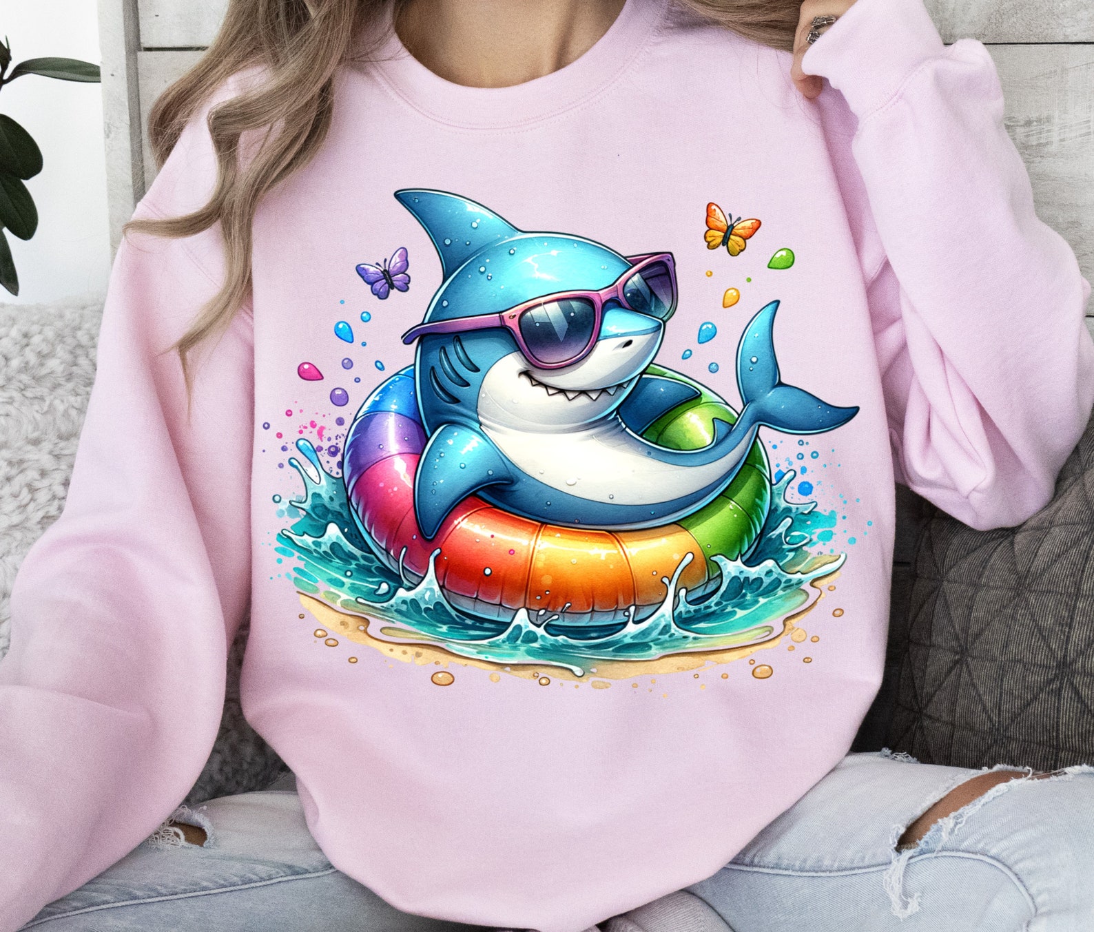 Colorful Shark Png, Sublimation Design, Summer Png, Baby Shark ...