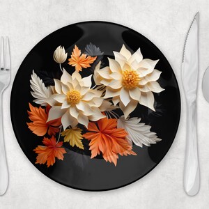 3D Autumn Leaves Plate Design, 8, 10 and 12 Plate Template, Plate ...