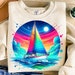 Colorful Sailboat Png, Sublimation Design, Summer Png, Neon Ocean Png ...