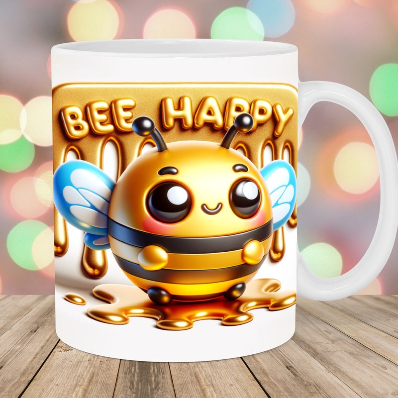 Bee Happy Mug - Etsy