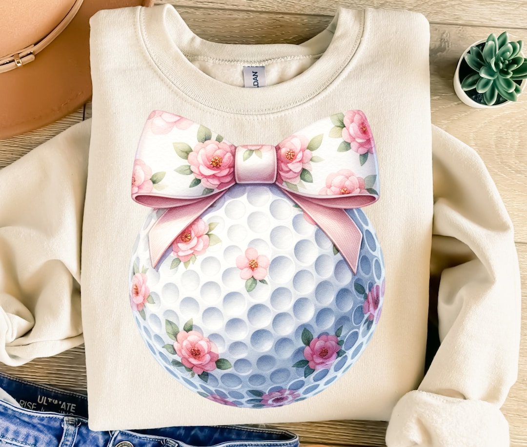 Coquette Golf Ball Png, Sublimation Design, Floral Bow Png, Golf Girl ...