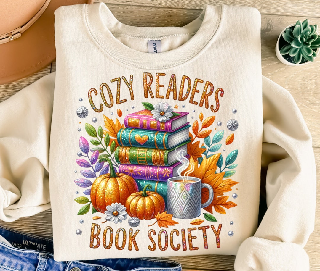 Cozy Readers Book Society Png, Sublimation Design, Bookish Png, Pumpkin ...