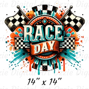 Race Day Png, Sublimation Design, Game Day Png, Retro Checkered Racing ...