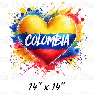 Colombia Heart Png, Sublimation Design, Patriotic Png, Colombian Flag ...