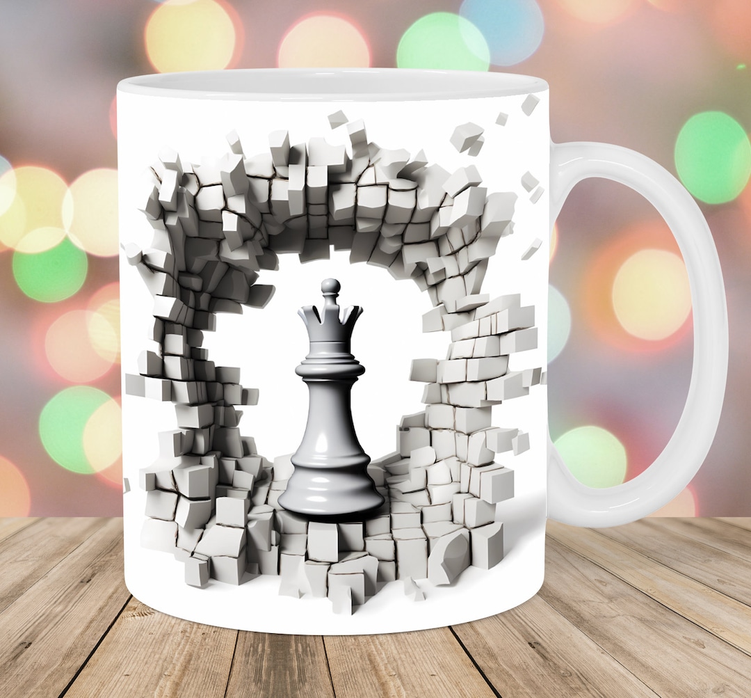3D Chess Queen Hole in A Wall Mug Wrap 11oz & 15oz Mug - Etsy