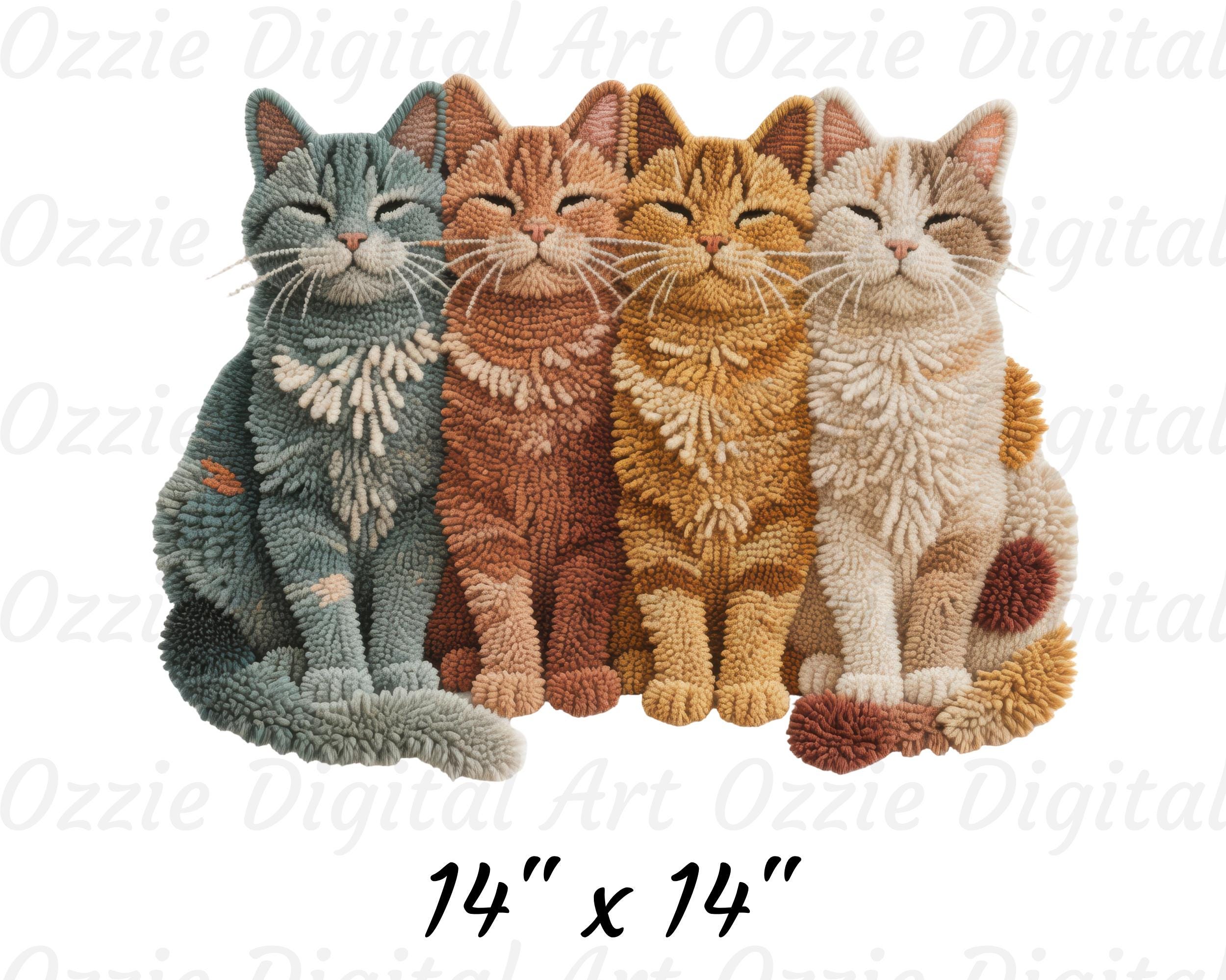 Latch Hook Cats Png, Sublimation Design, Faux Yarn Cat Png, Cat Mom Png ...