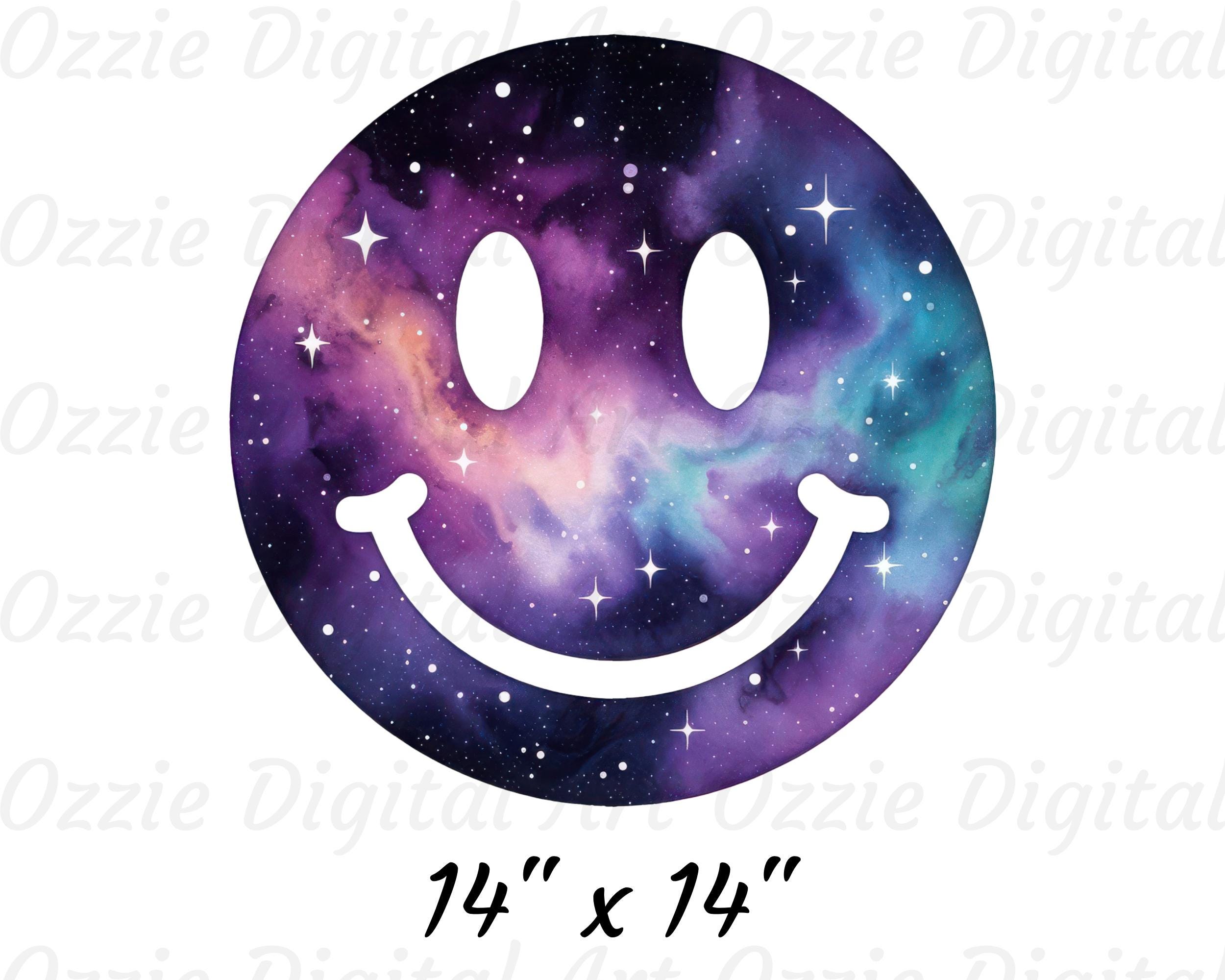 Space Smiley Face Png, Sublimation Design, Galaxy Smiley Face Png ...
