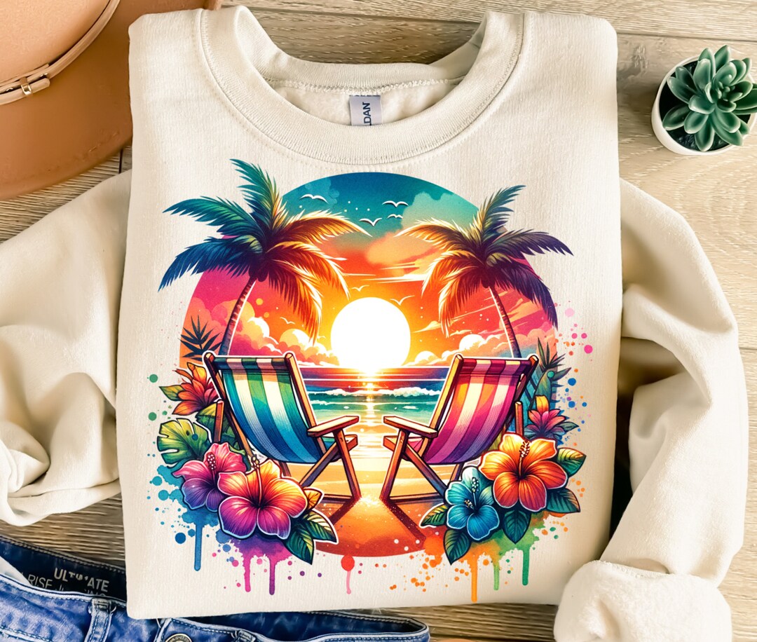 Couple Chairs Png, Sublimation Design, Summer Png, Beach Sunset Png ...