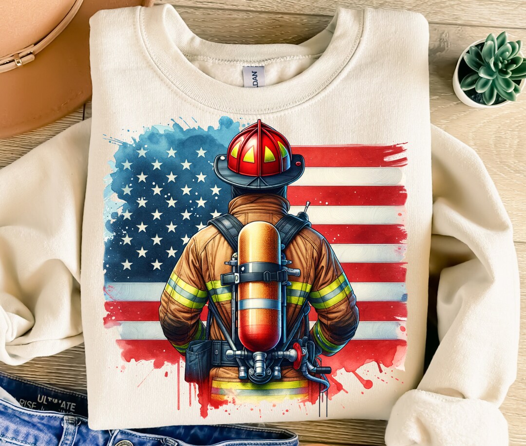 Firefighter Png, Sublimation Design, American Flag Png, 4th of July Png ...