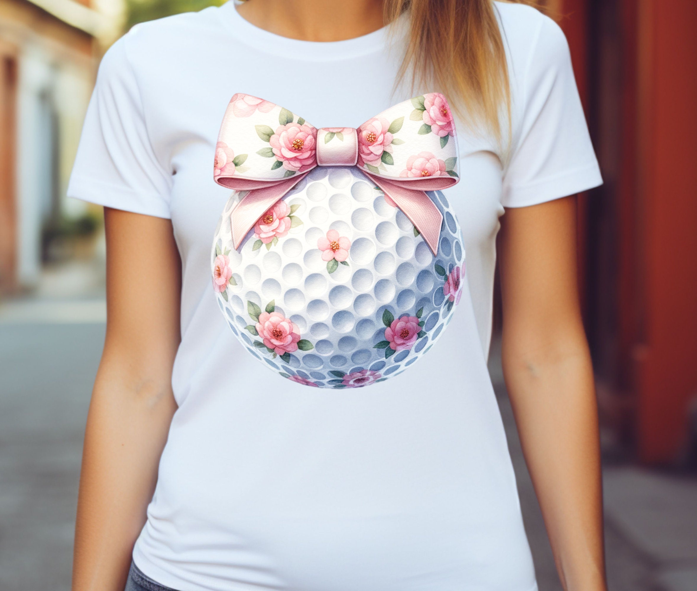 Coquette Golf Ball Png, Sublimation Design, Floral Bow Png, Golf Girl ...