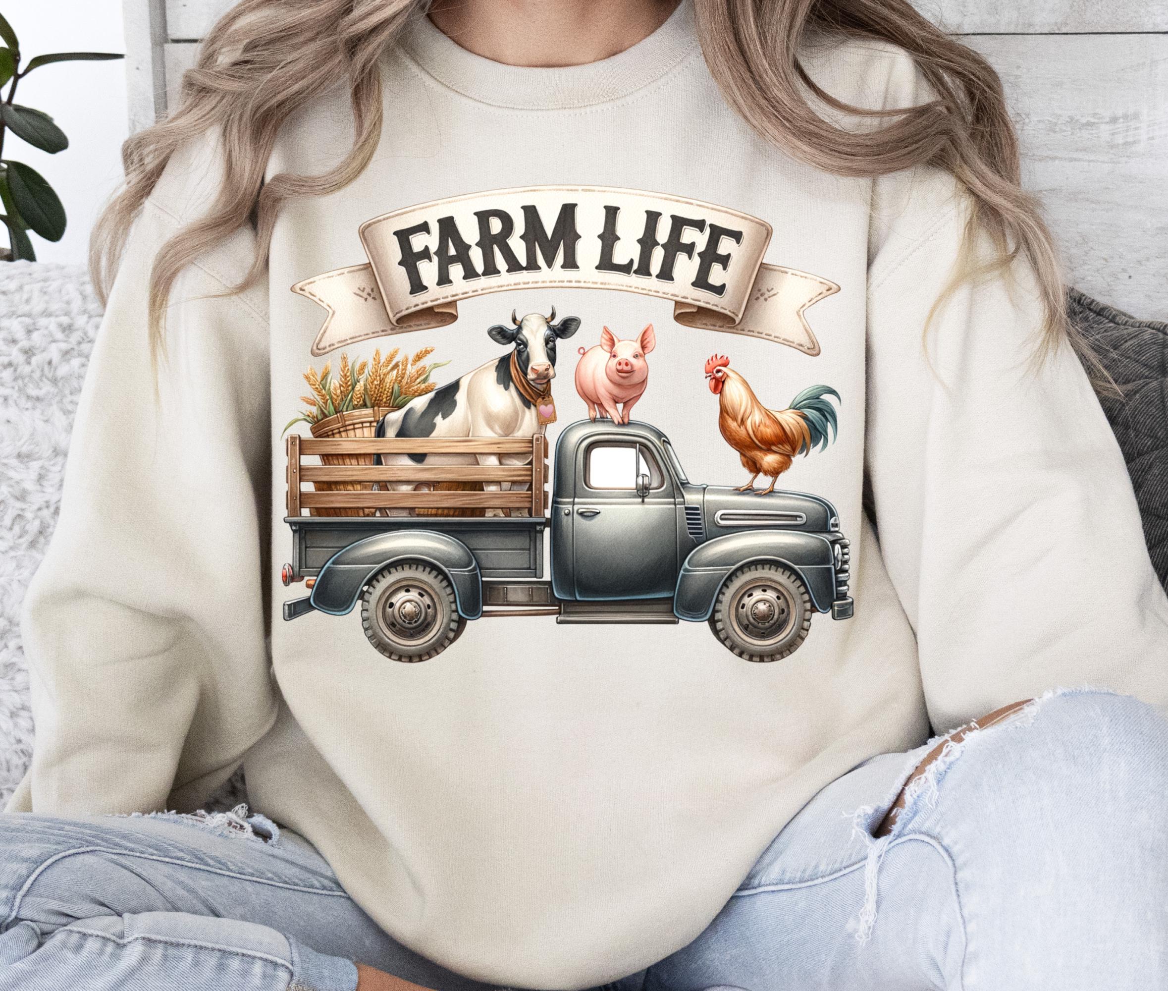 Farm Life Png, Sublimation Design, Farm Animals Png, Western Png, Cow ...