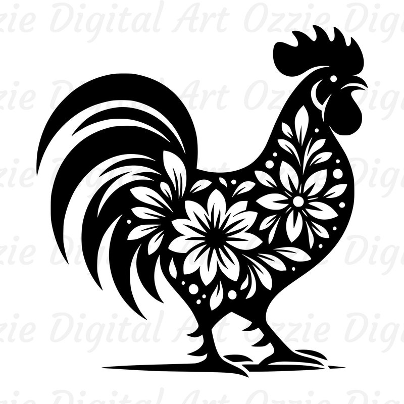 Rooster Vector Png - Etsy UK
