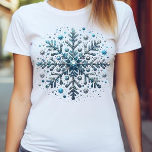 Glitter Silver Blue Snowflake Png, Sublimation Design, Winter Png ...