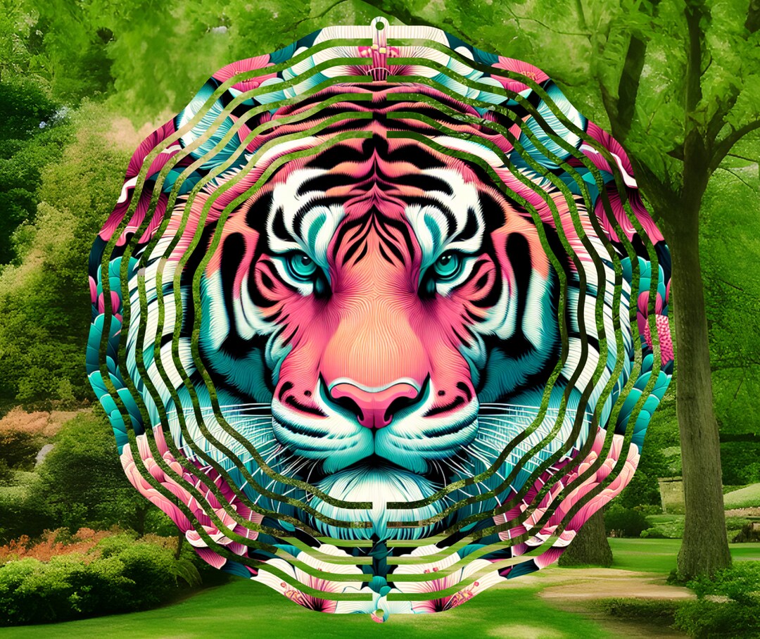 Tiger Wind Spinner Sublimation Design, Flower Wind Spinner Template ...