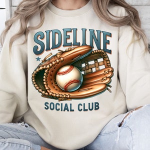 Sideline Social Club Png, Sublimation Design, Baseball Ball Png, Sport ...