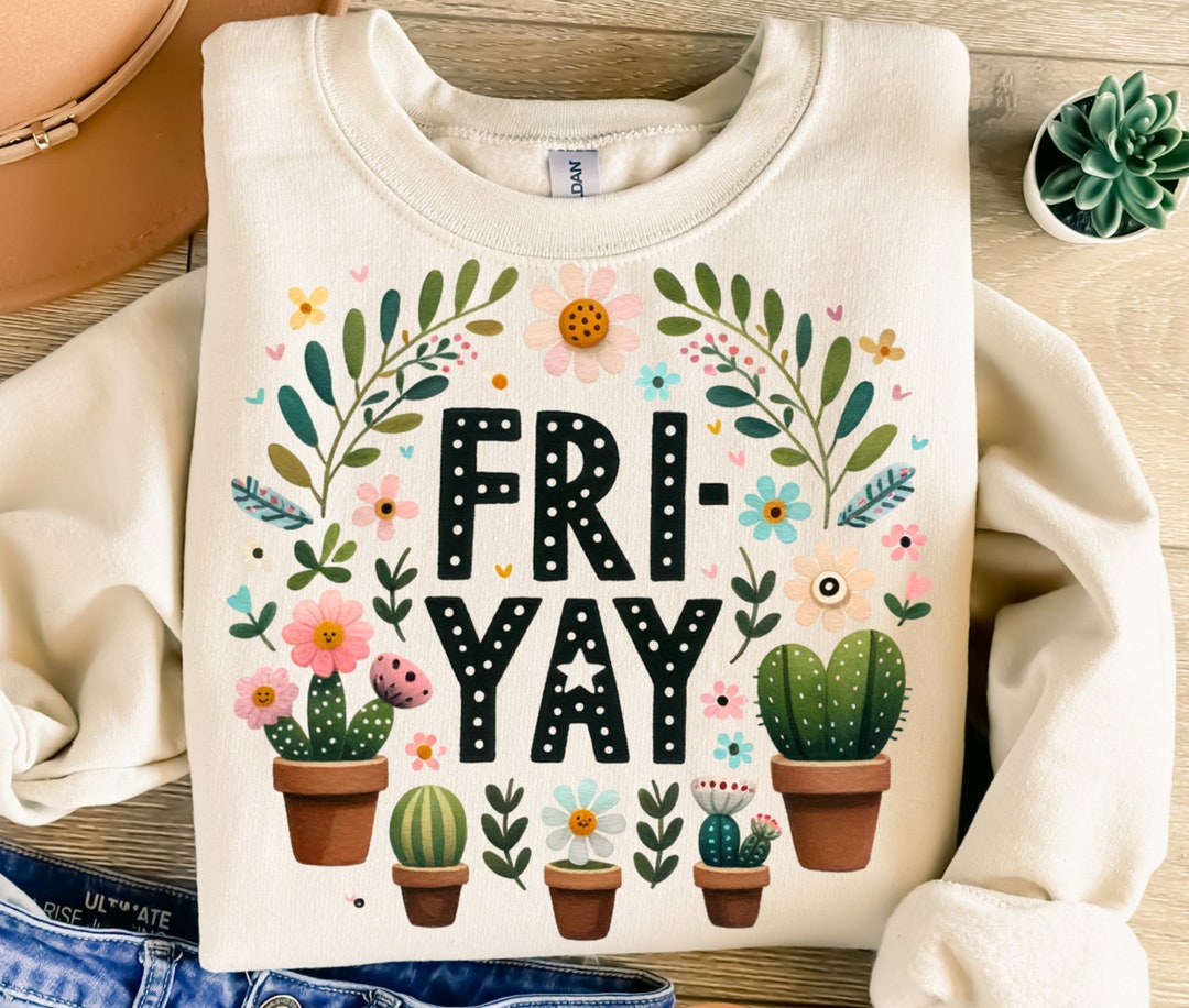 Polka Dot Fri-yay PNG, Cactus Flower Sublimation Design, Retro Digital ...