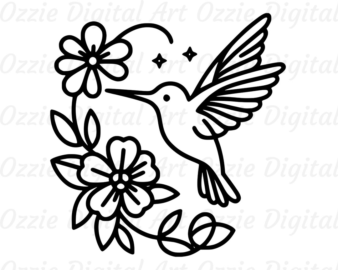 Floral Hummingbird Svg & Png, Hummingbird Clipart, Hummingbird Vector ...