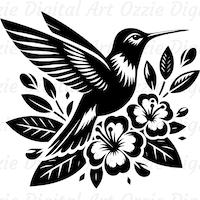 Hummingbird Heart Vector Illustration, Hummingbird SVG, Hummingbird PNG ...