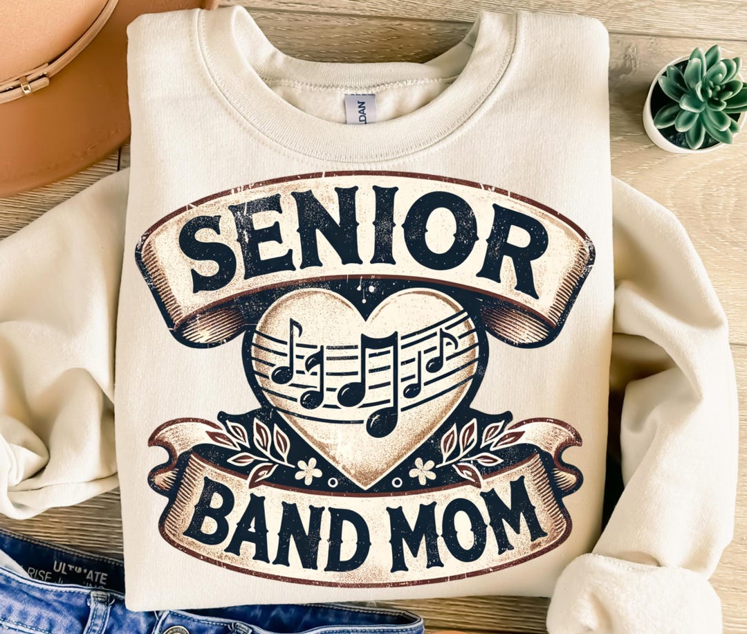 Senior Band Mom Png, Sublimation Design, Heart Png, Musical Note Png ...