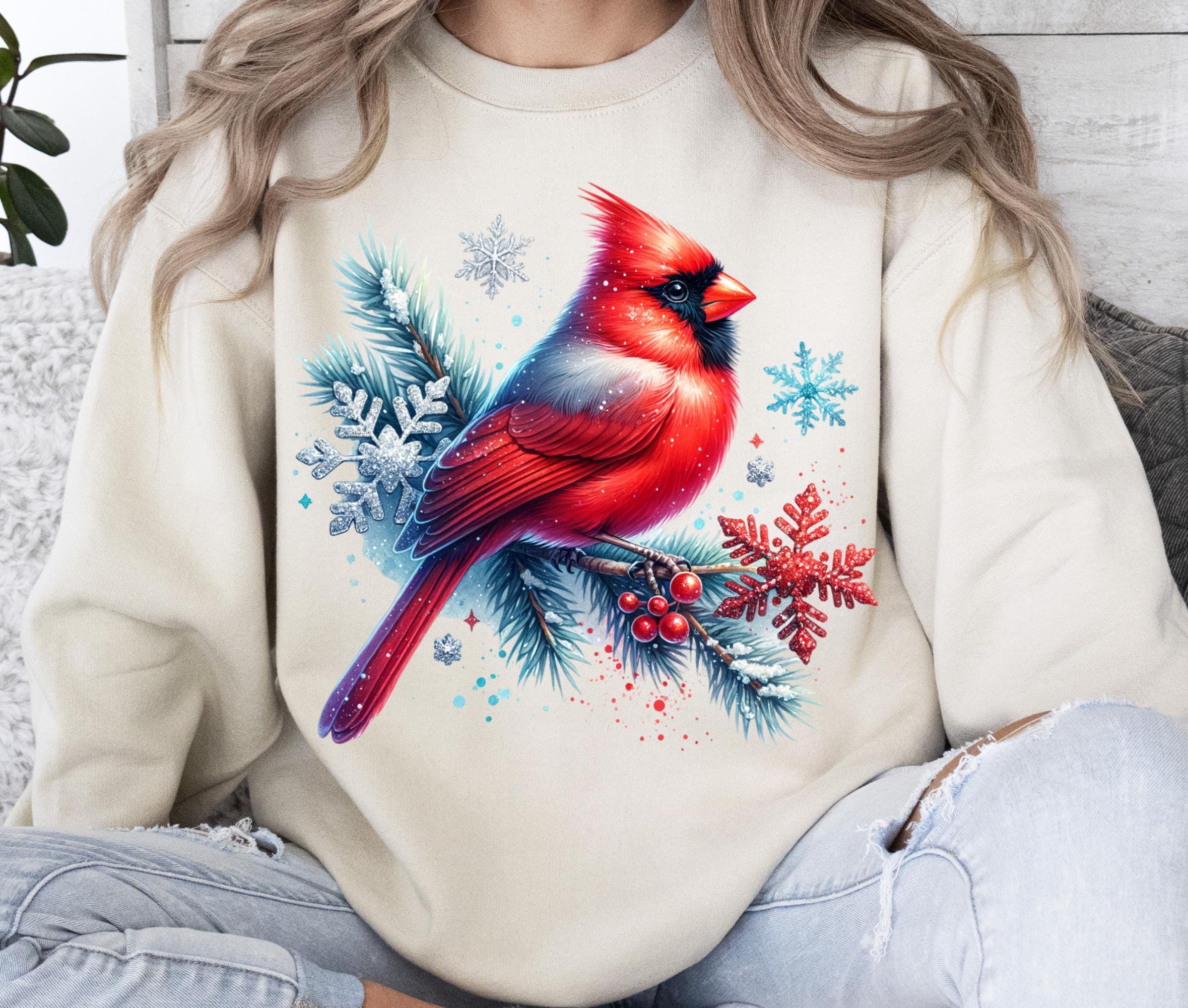 Red Cardinal Png, Sublimation Design, Winter Bird Png, Merry Christmas ...