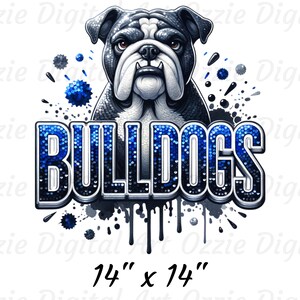 Blue Bulldogs Png, Sublimation Design, Sequin Png, School Mascot Png ...