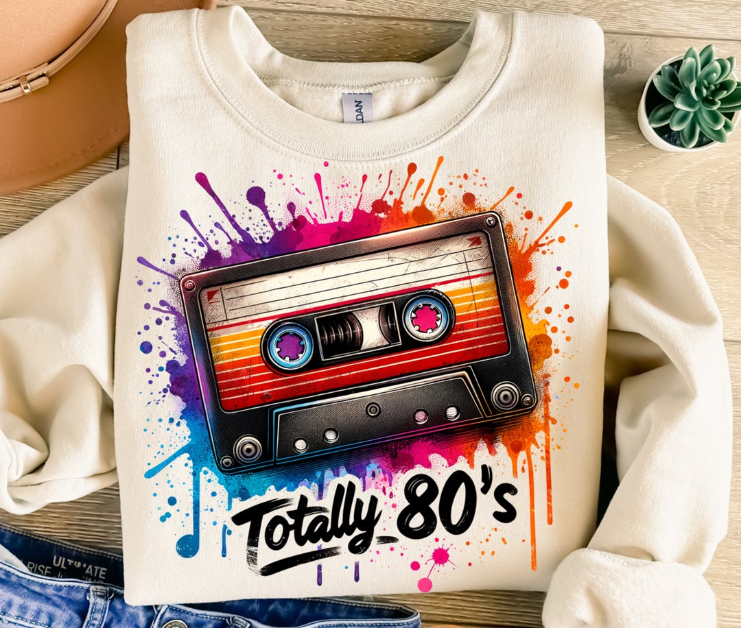 Totally 80's Png, Sublimation Design, Cassette Tape Png, Retro 80's ...