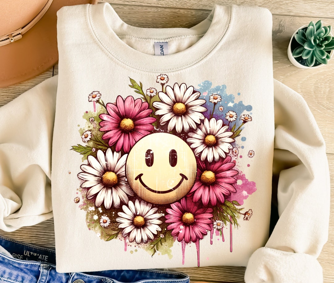 Distressed Smiley Face Png, Sublimation Design, Retro Smile Face Png ...